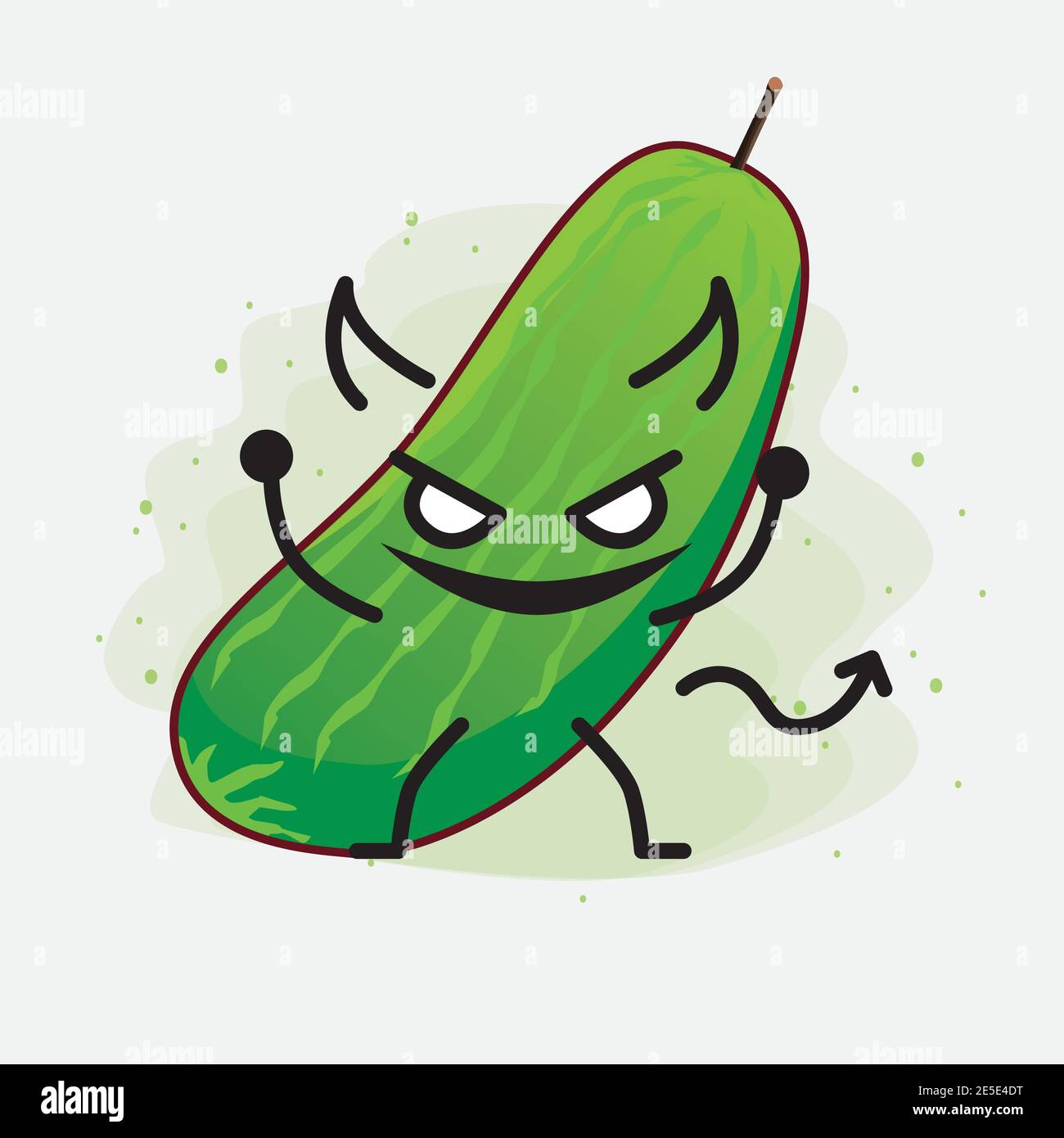 An illustration of Cute Cucumber Fruit Character Vector Stock Vector ...