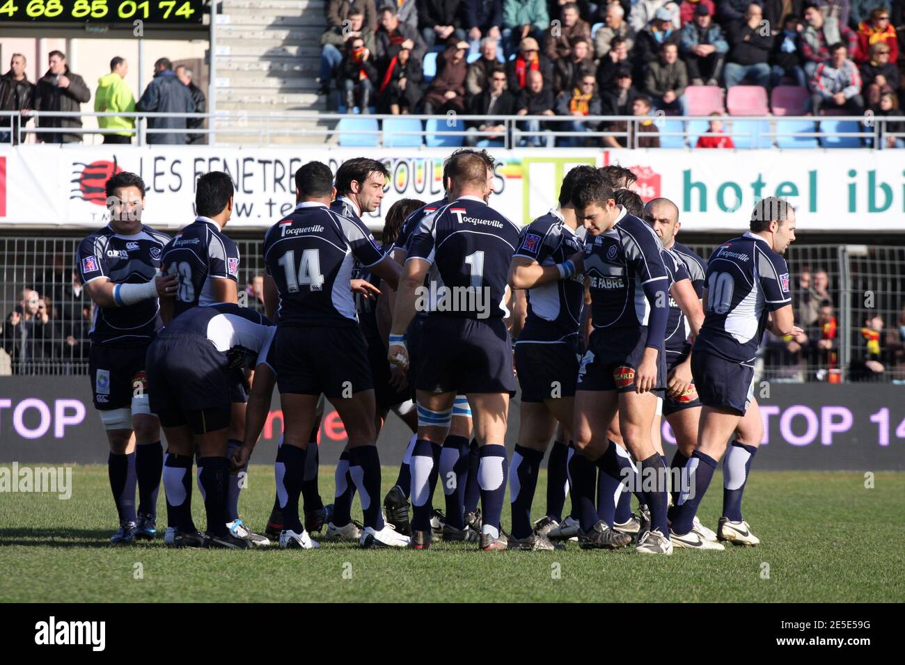 Castre's team illustration during the French championship Top 14 rugby ...