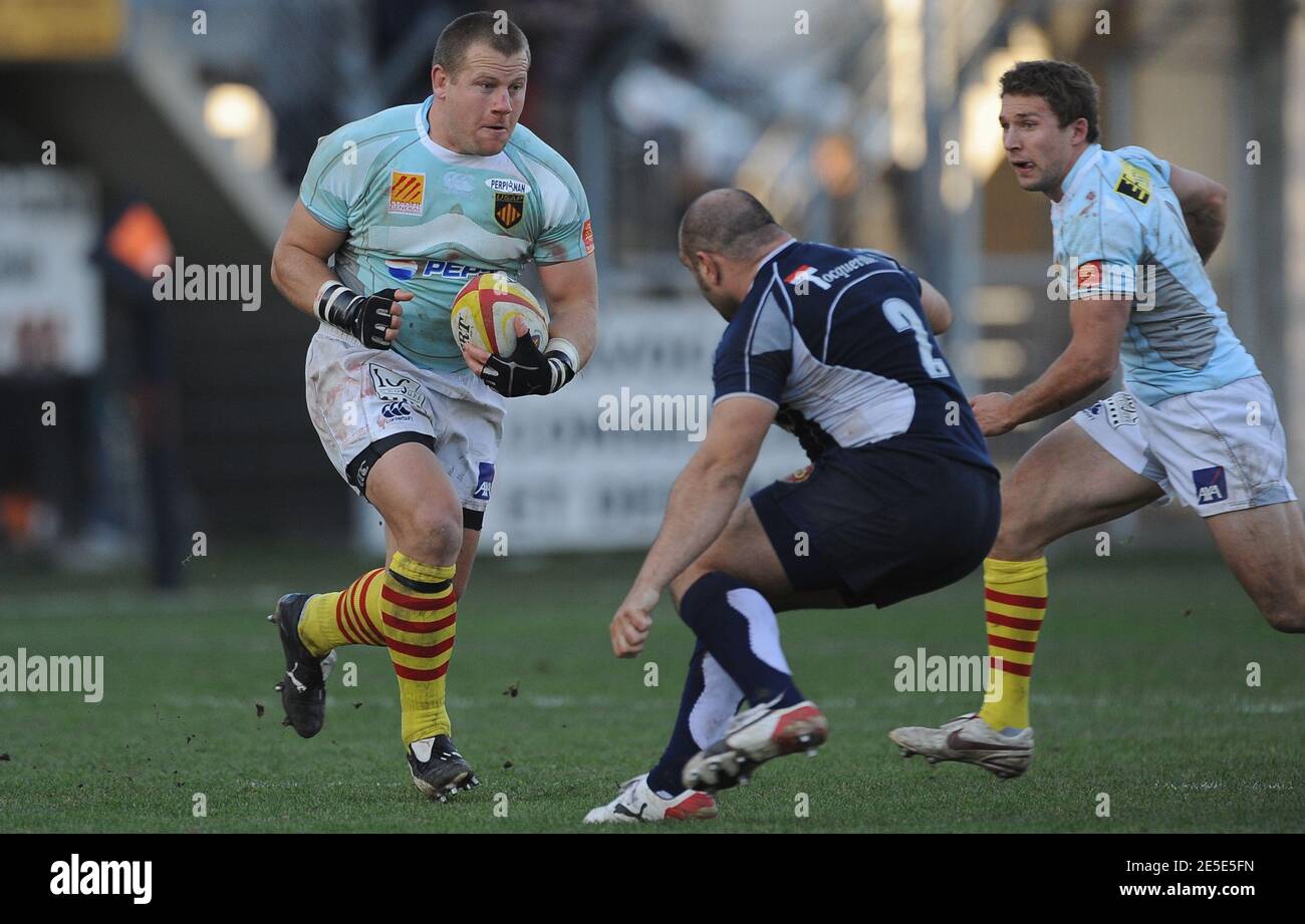 USAP's Marius Tincu during the French championship Top 14 rugby match ...