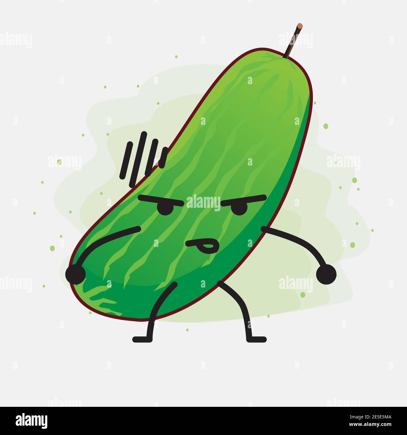 An illustration of Cute Cucumber Fruit Character Vector Stock Vector ...