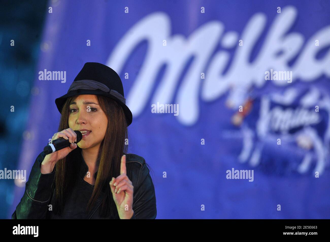 Leslie performs live during the 'Milka Reve de Neige' benefit gala to ...
