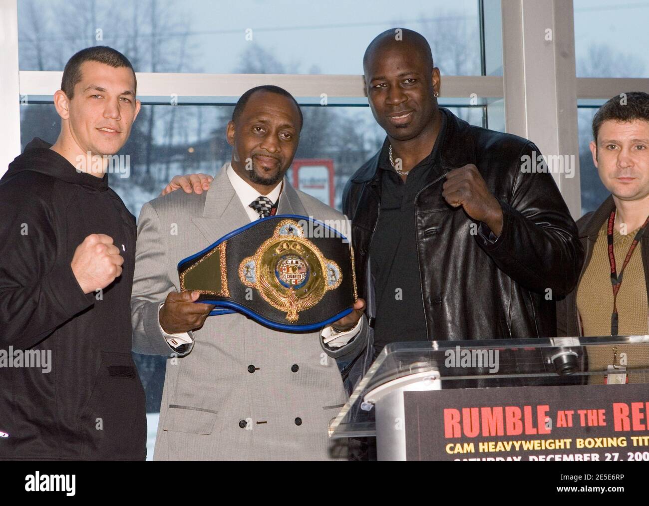 Former boxing Champion Thomas 'Hitman' Hearns holds up the CAM ...