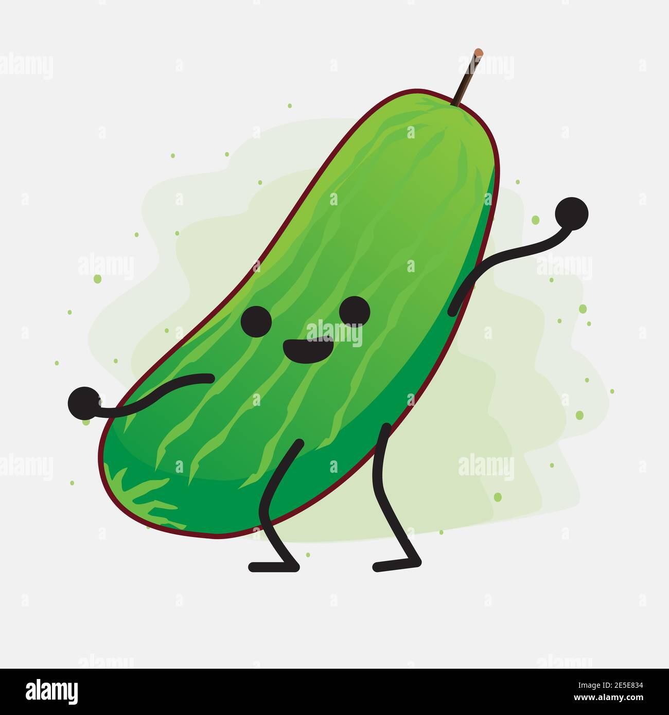 An illustration of Cute Cucumber Fruit Character Vector Stock Vector ...