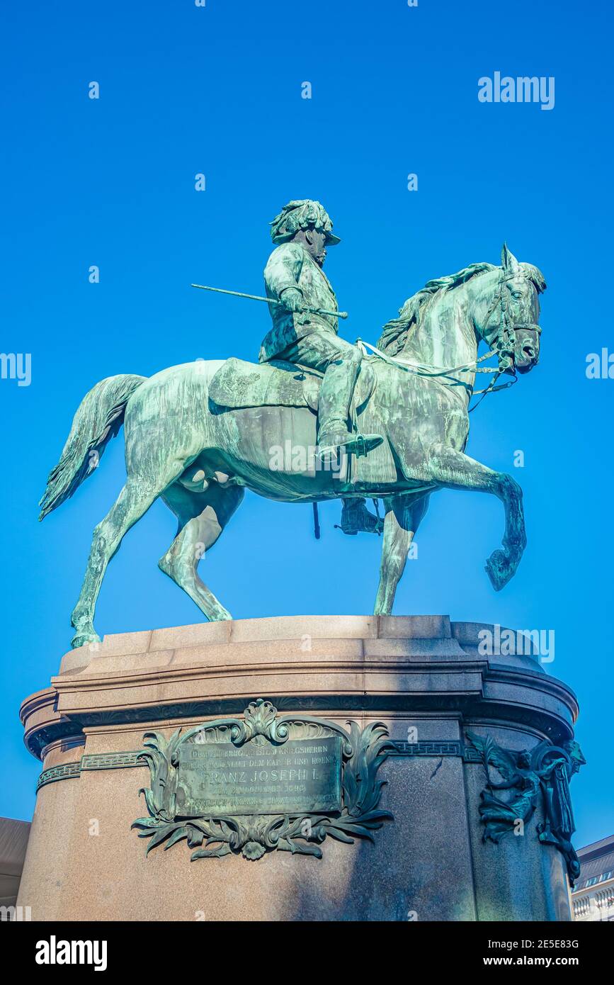 Statue and monument of Austro Hungarian Empire King and Emperor Franz ...