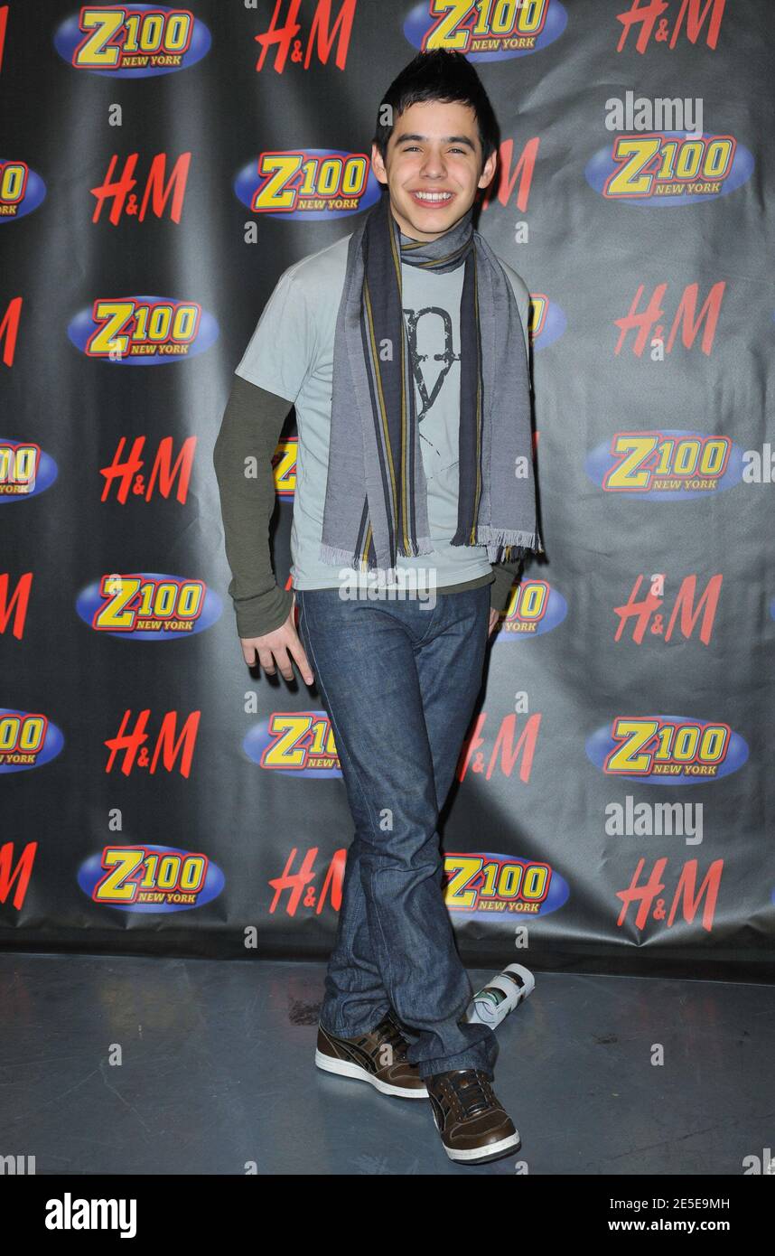 Recording artist David Archuleta poses in the press room during Z100's ...