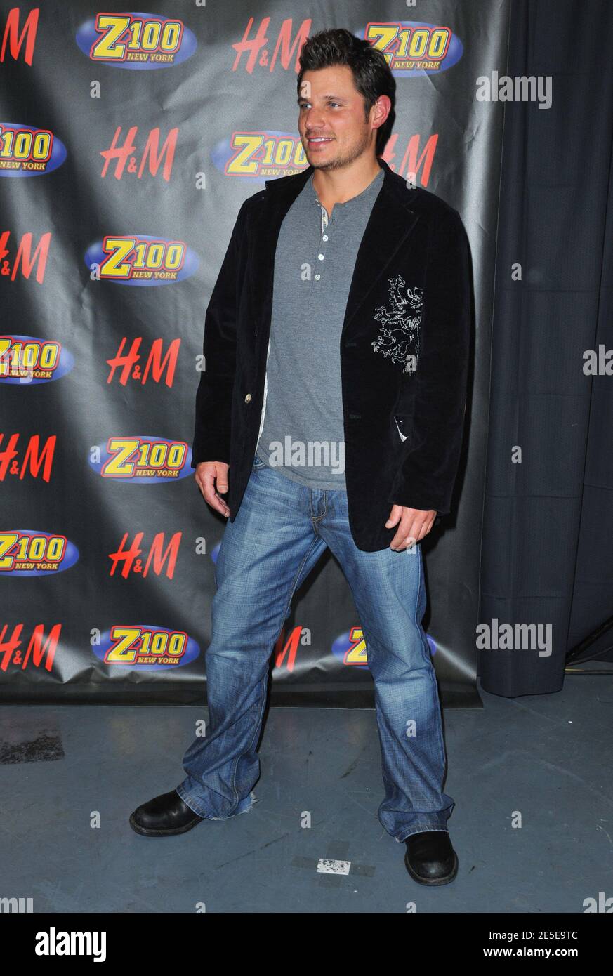 Singer Nick Lachey poses in the press room during Z100's Jingle Ball at ...