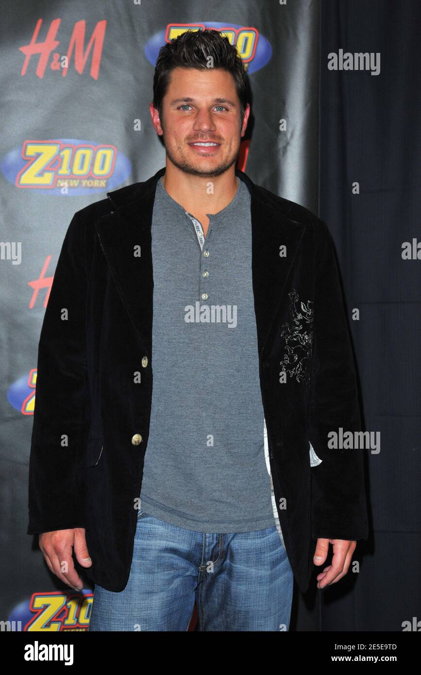 Singer Nick Lachey poses in the press room during Z100's Jingle Ball at ...