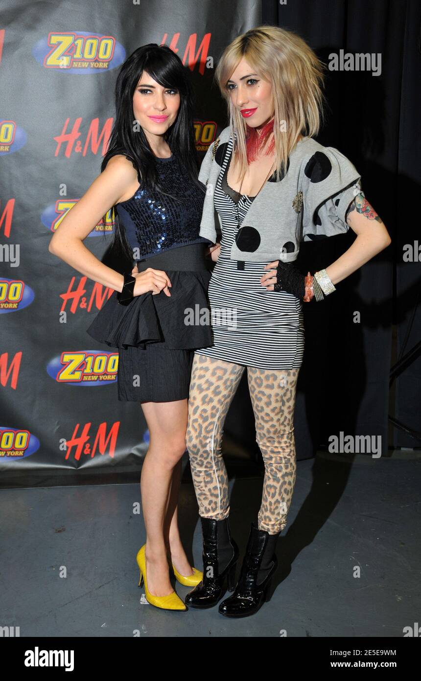 Lisa Origliasso (L) and Jessica Origliasso of The Veronicas pose in the ...