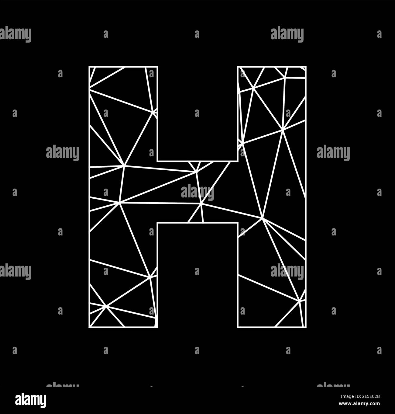 H geometric triangle block chain font Stock Vector Image & Art - Alamy
