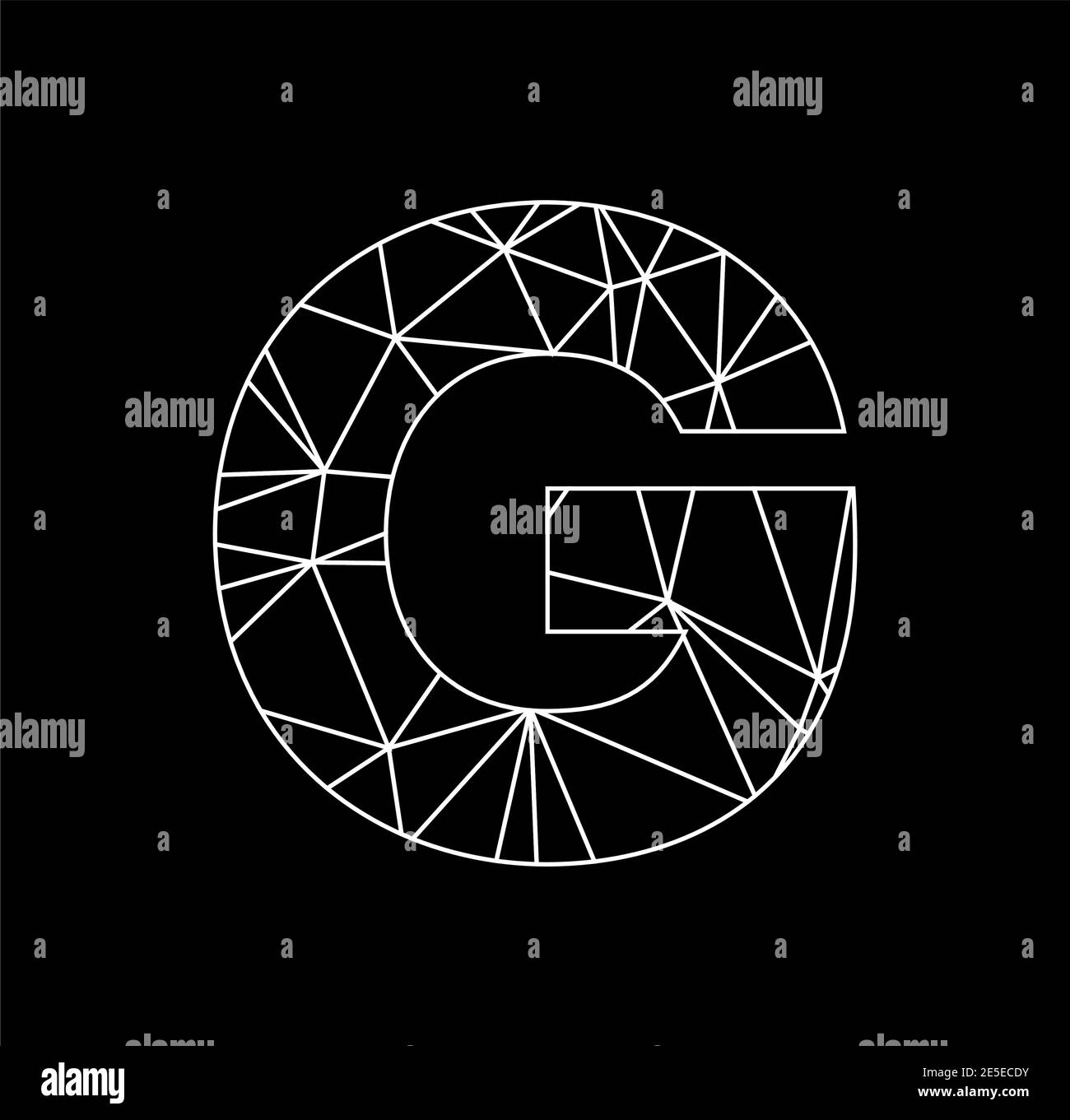 G geometric triangle block chain font Stock Vector Image & Art - Alamy