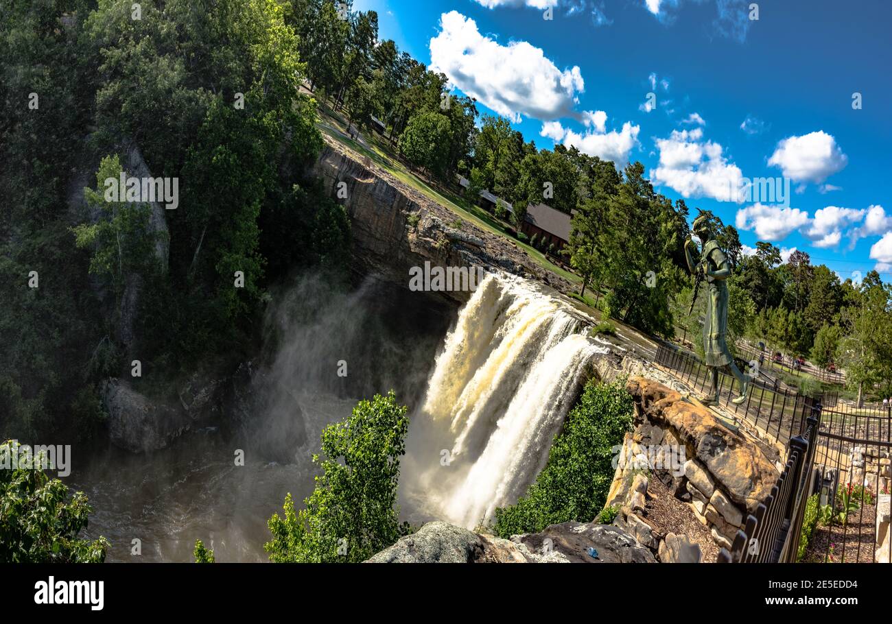 Gadsden, Alabama, USA - May 25, 2017: Artistic panorama of Noccalula ...