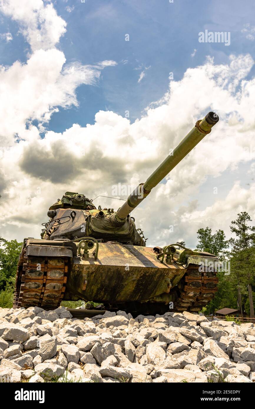 World War II era tank with blue sky and clouds Stock Photo - Alamy