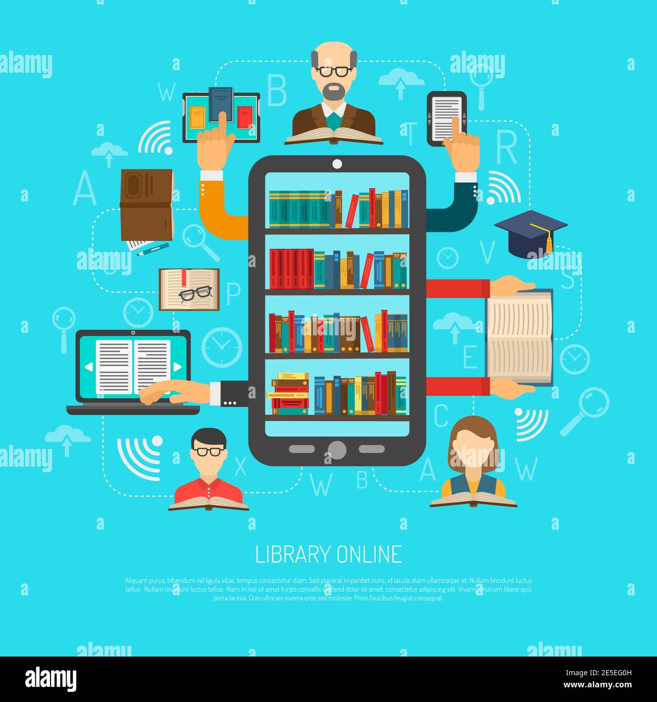 Online library access choosing reading layout flowchart schema flat ...