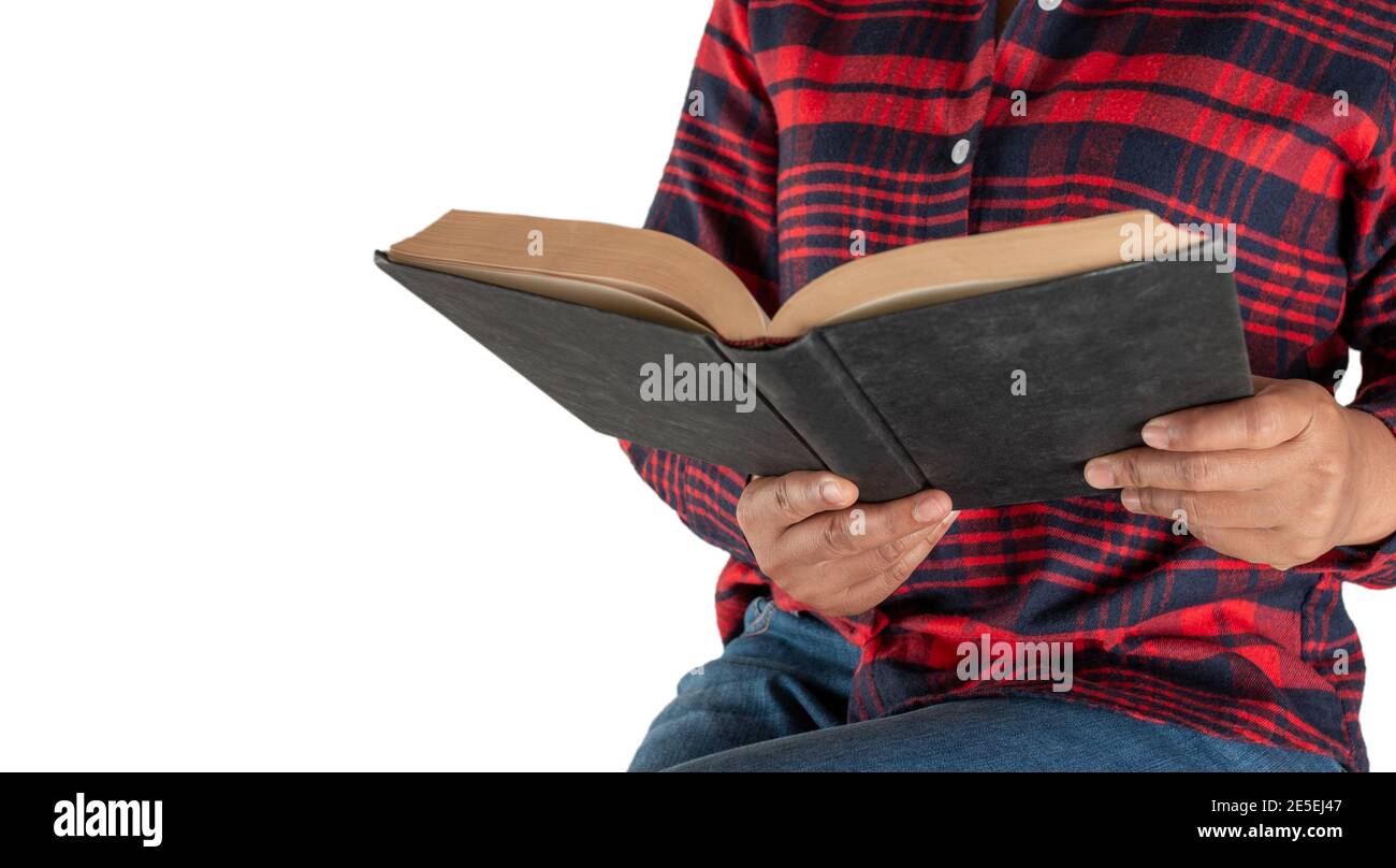 Female are reading books on hand Stock Photo - Alamy