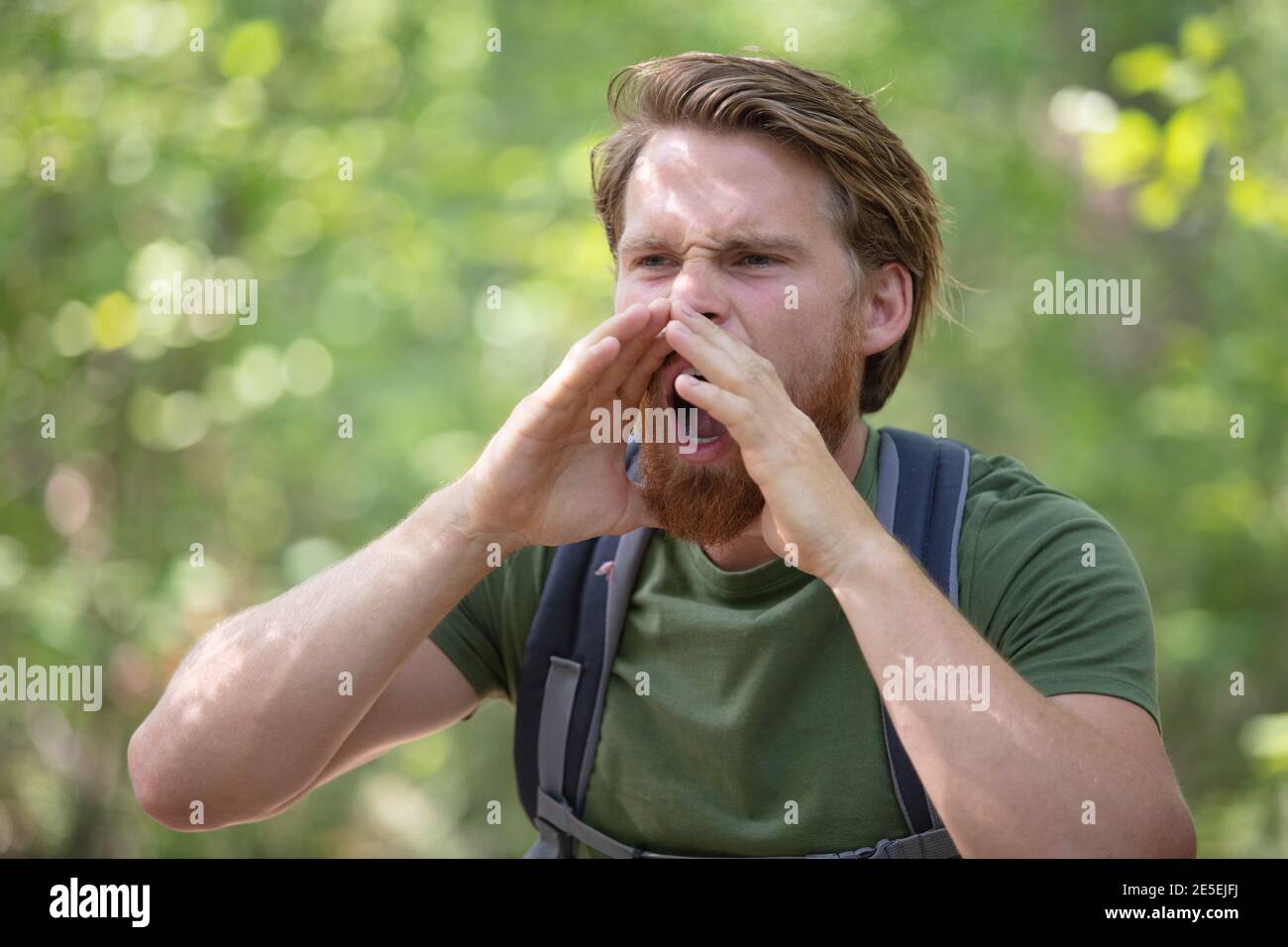 Shouting man forest hi-res stock photography and images - Alamy