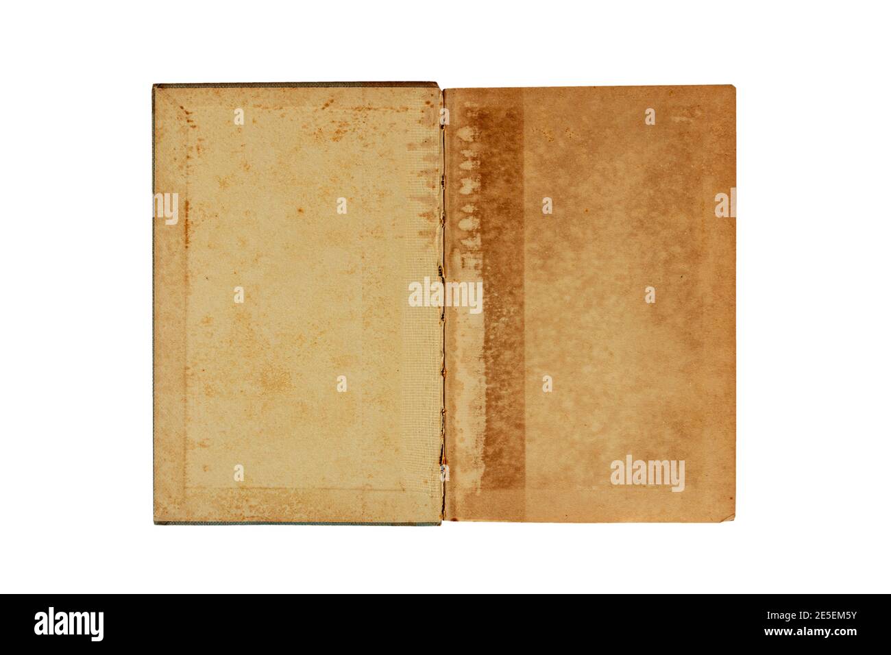 Old book open isolated on white background, Top view Stock Photo - Alamy