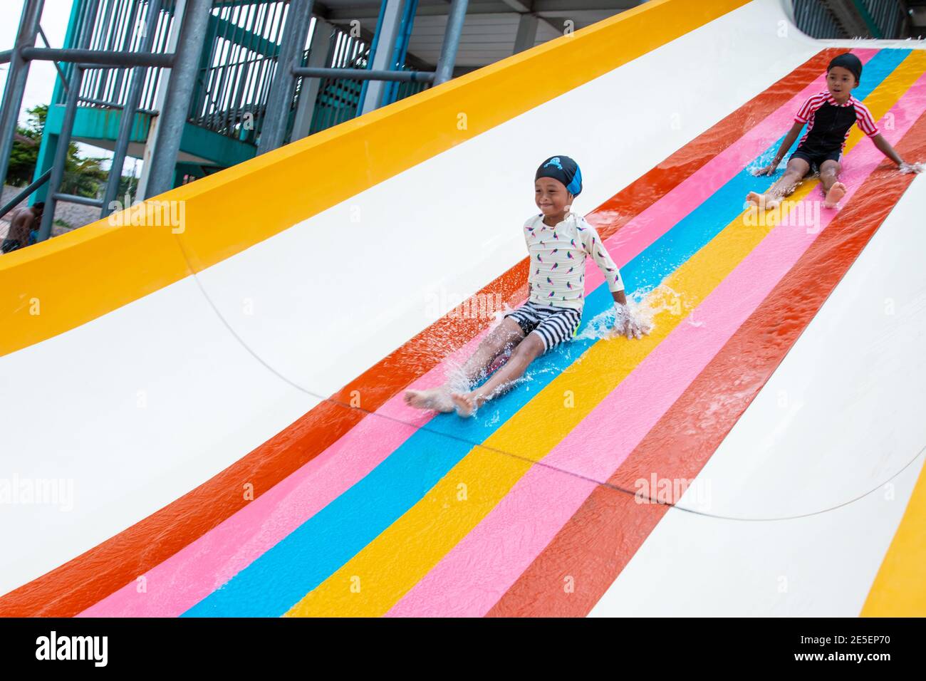 Kids On Water Slide High Resolution Stock Photography and Images - Alamy