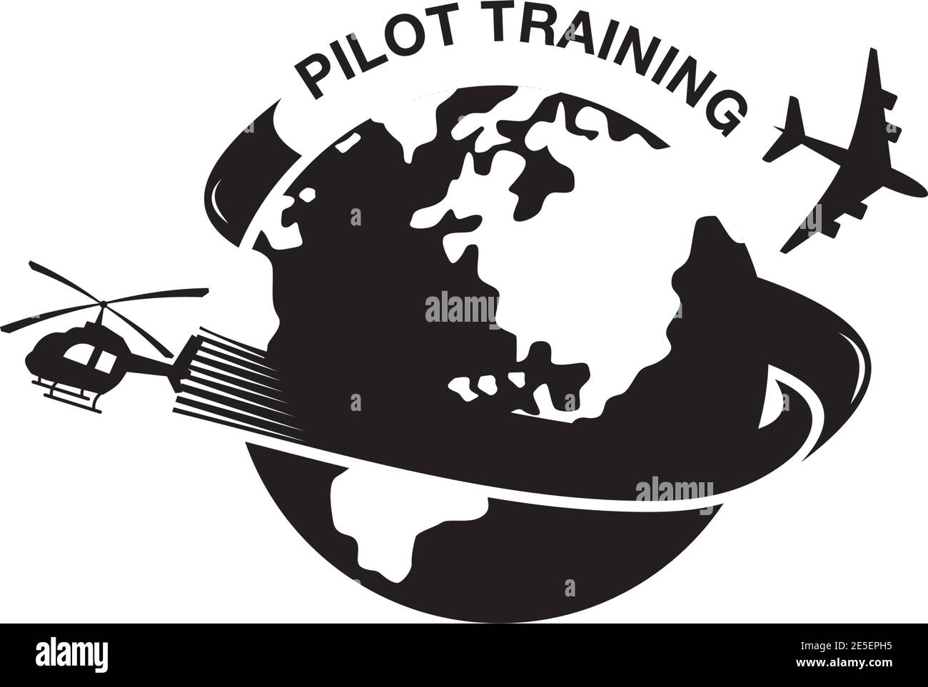 Pilot training academy logo design with using helicopter and plane ...