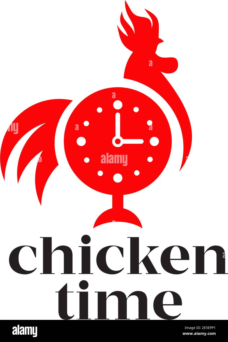 Chicken restaurant with using clock and hen icon template Stock Vector ...