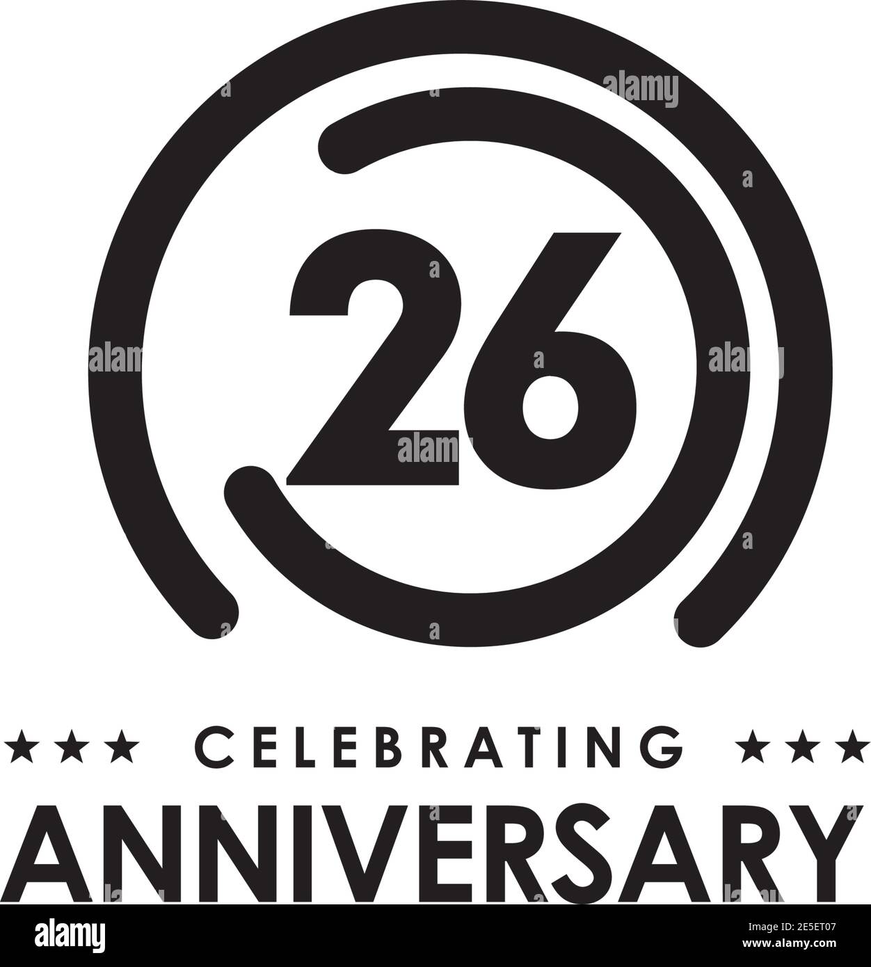26th year anniversary emblem logo design vector template Stock Vector ...