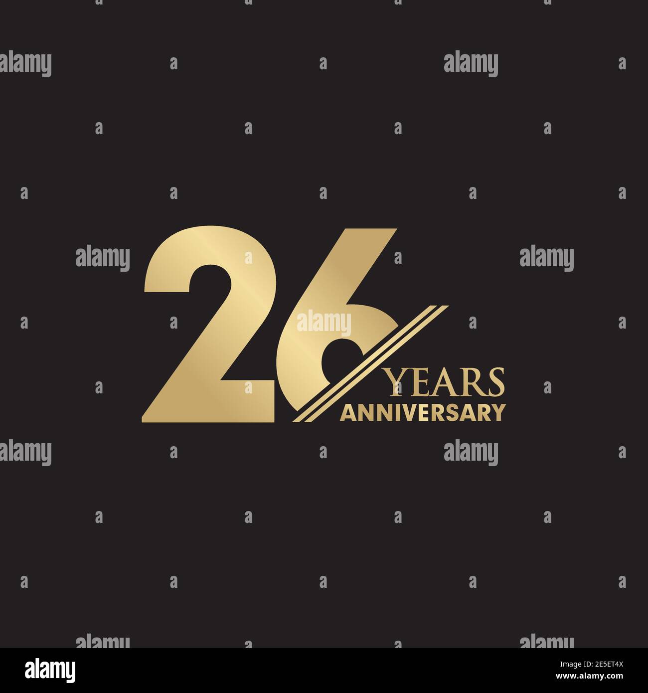 26th year anniversary emblem logo design vector template Stock Vector ...