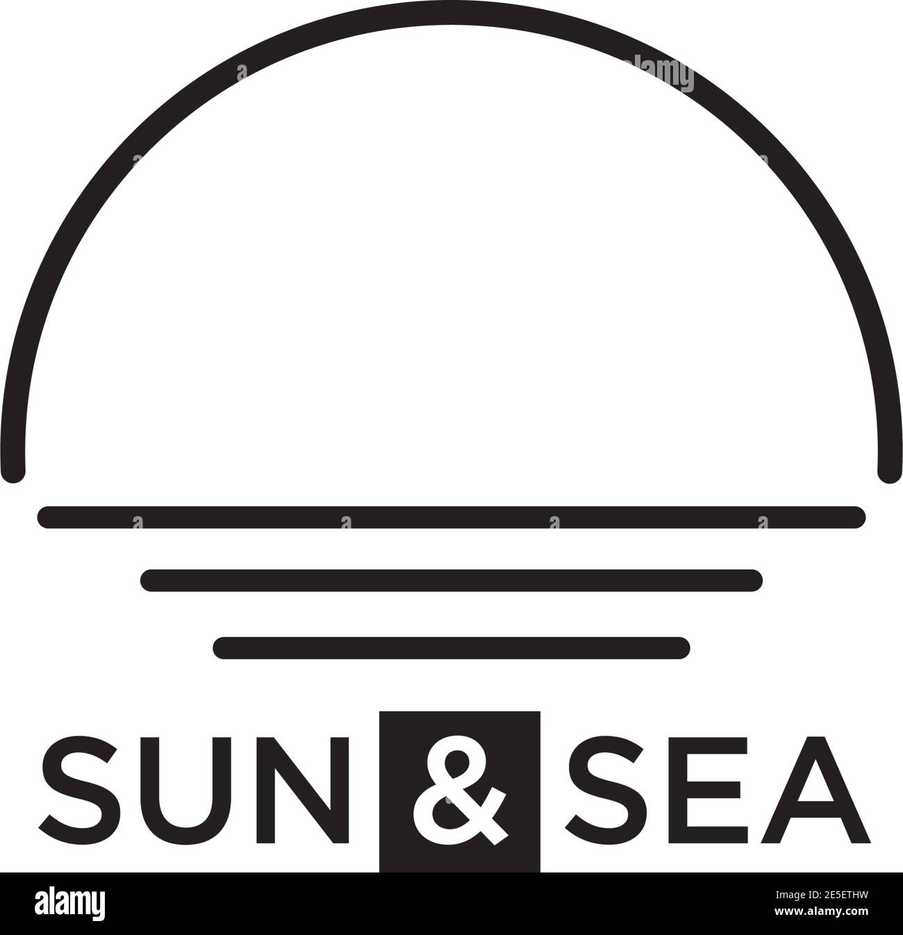 Sun and sea logo design vector template Stock Vector Image & Art - Alamy