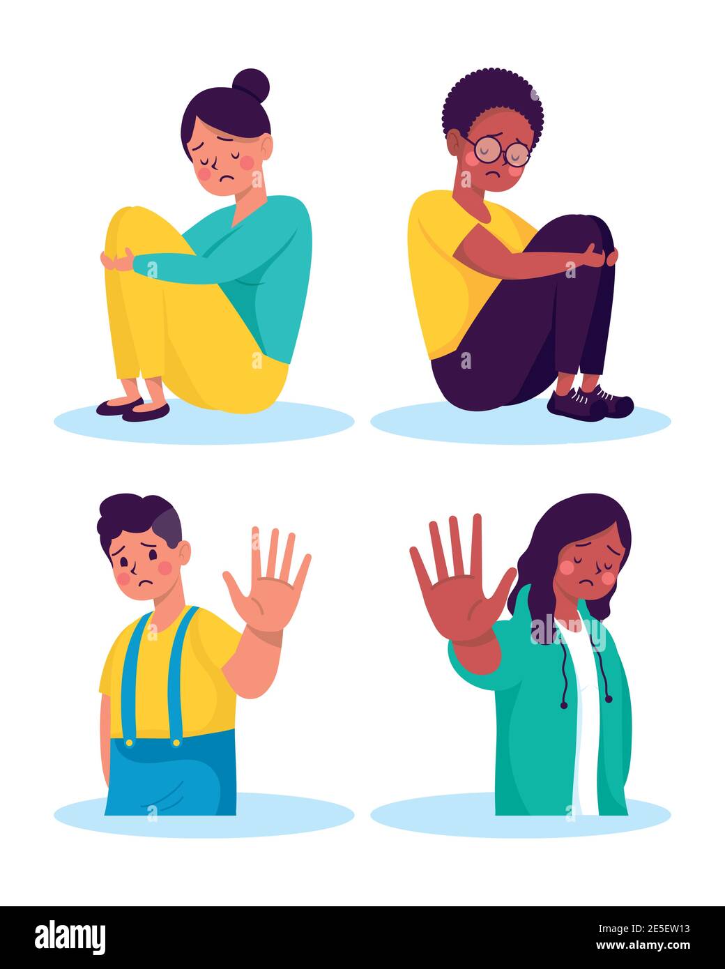 people victims of bullying characters vector illustration design Stock ...