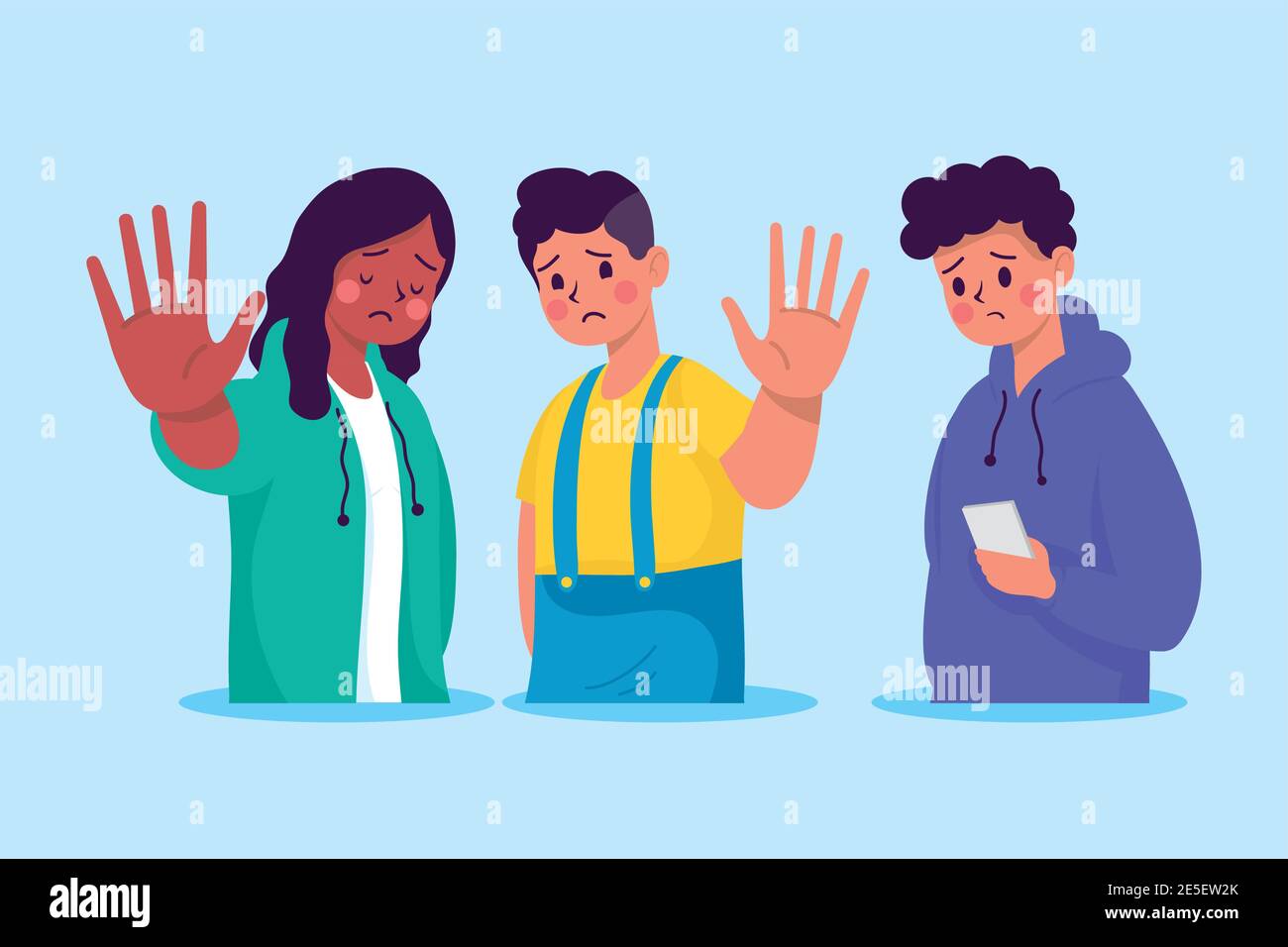 young persons victim of bullying characters vector illustration design ...