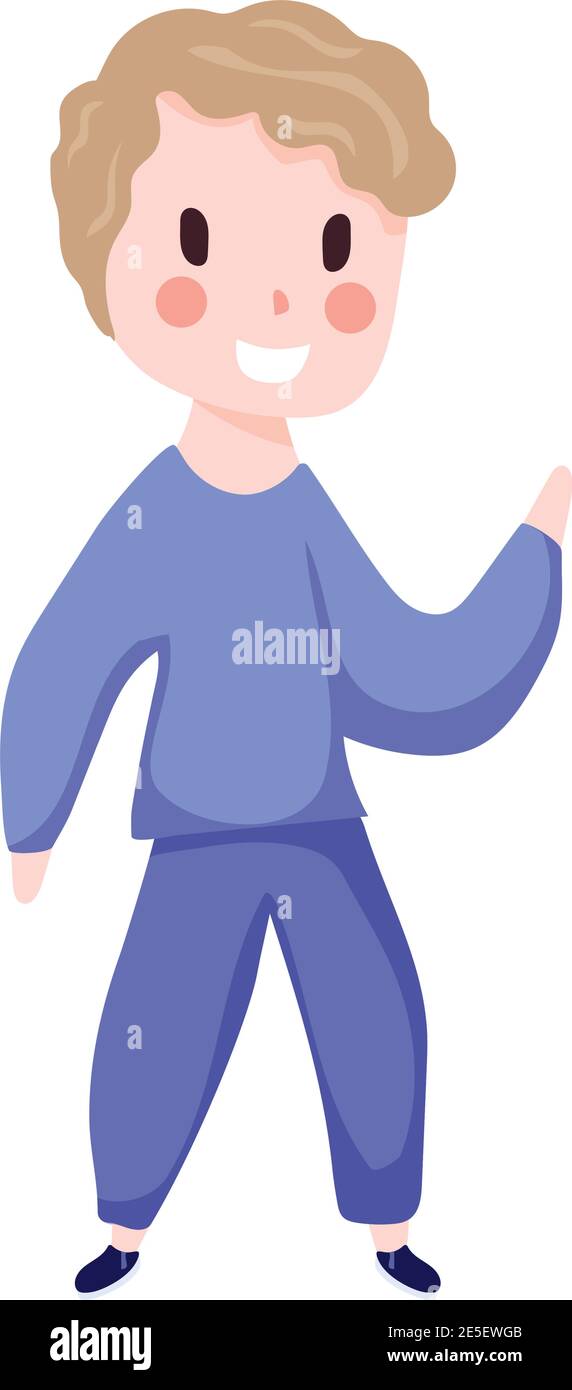 happy little boy cartoon isolated white background vector illustration ...