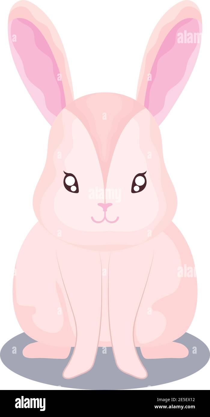 pet, cute rabbit animal domestic white background vector illustration ...