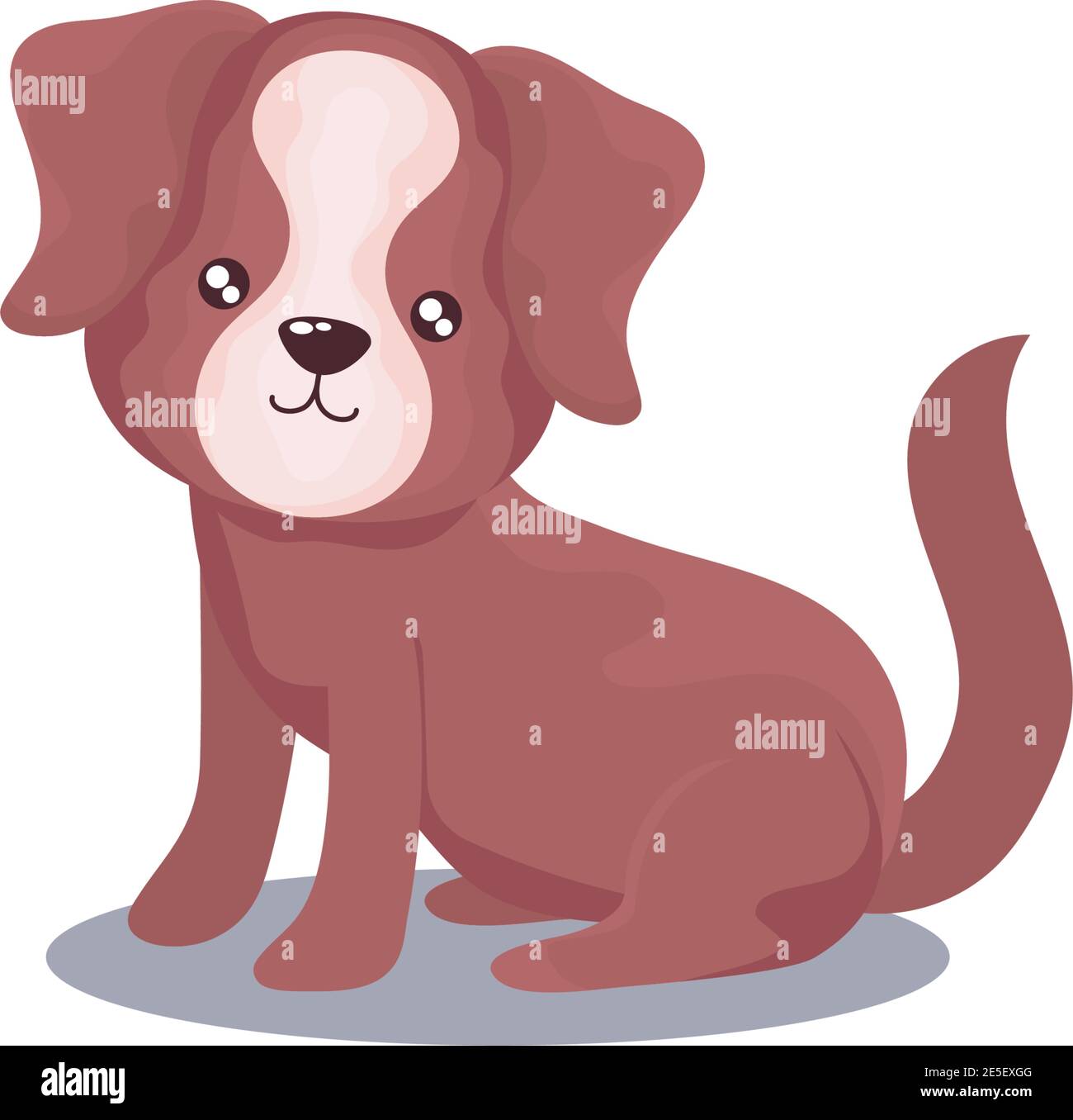 pet, brown dog animal domestic white background vector illustration ...