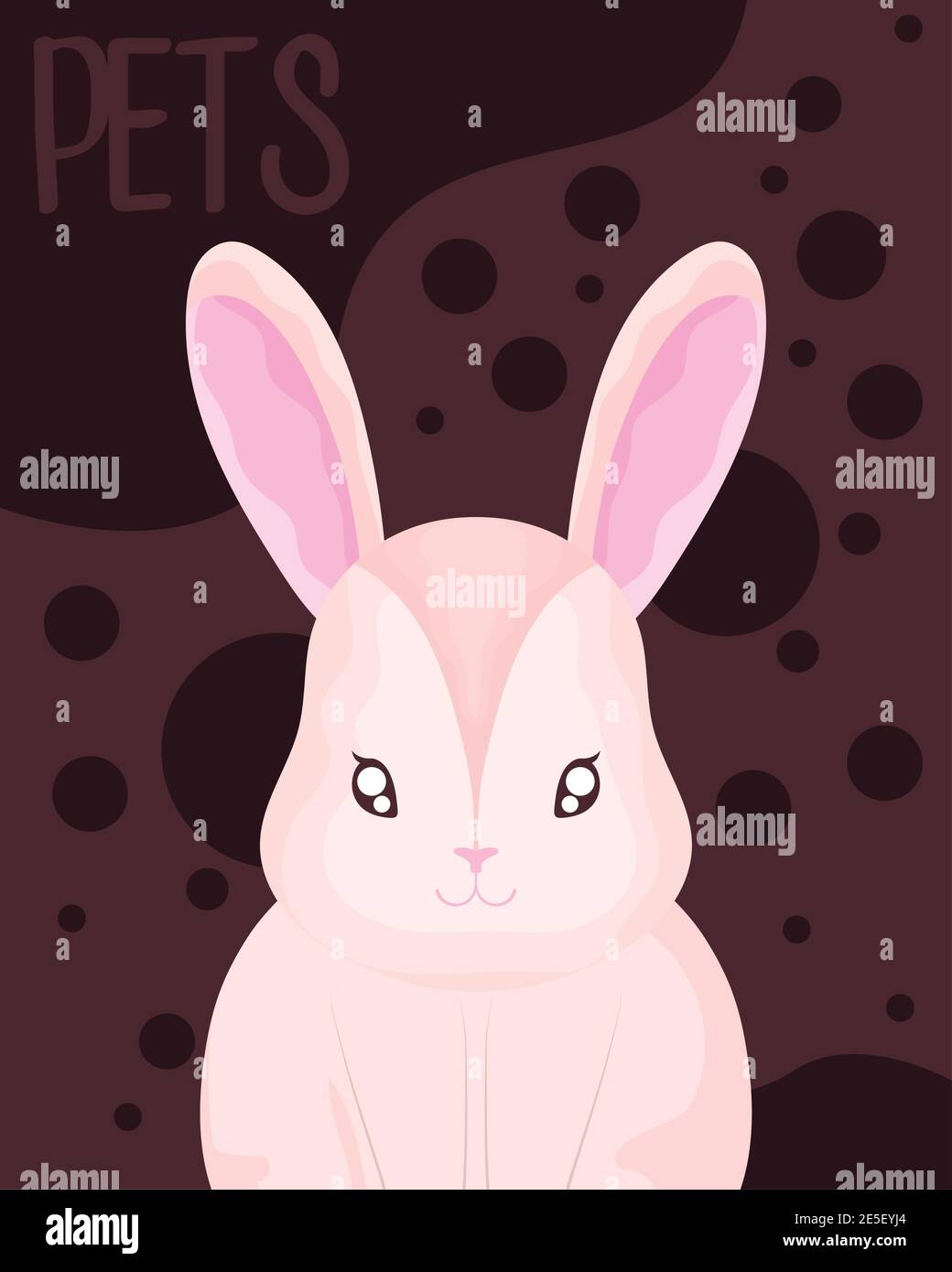 cute little rabbit animal pet dotted background vector illustration ...