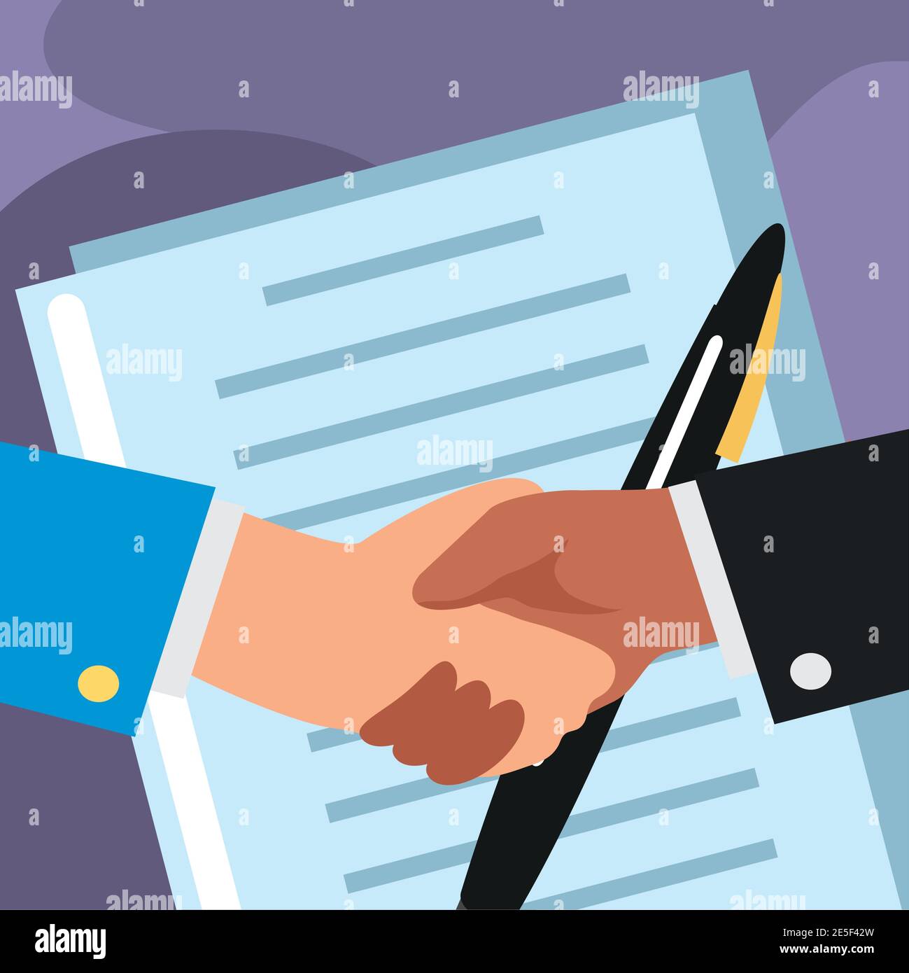 two hands doing a handshake, business concept, approval of documents ...