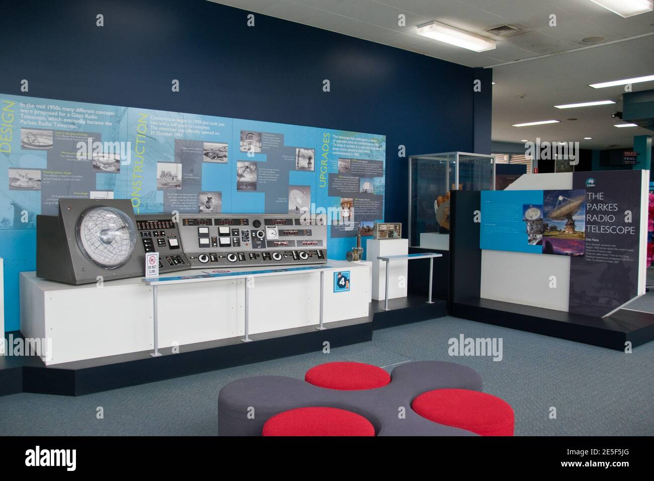 A historical control panel at the Parkes Observatory, a radio telescope ...