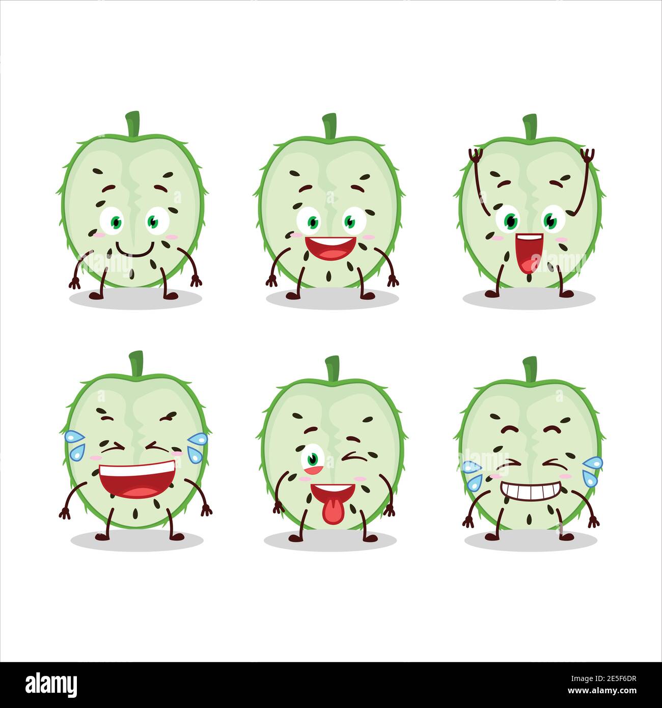 Cartoon character of slice of soursop with smile expression. Vector ...
