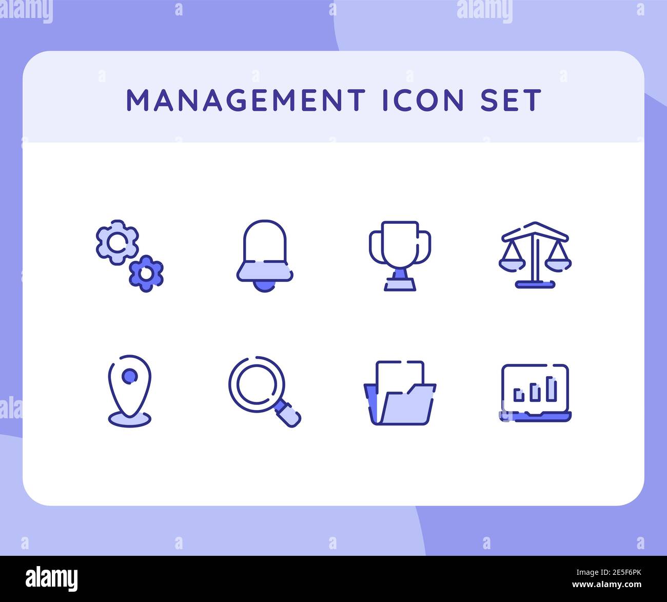 management icon icons set collection collections package gear bell ...
