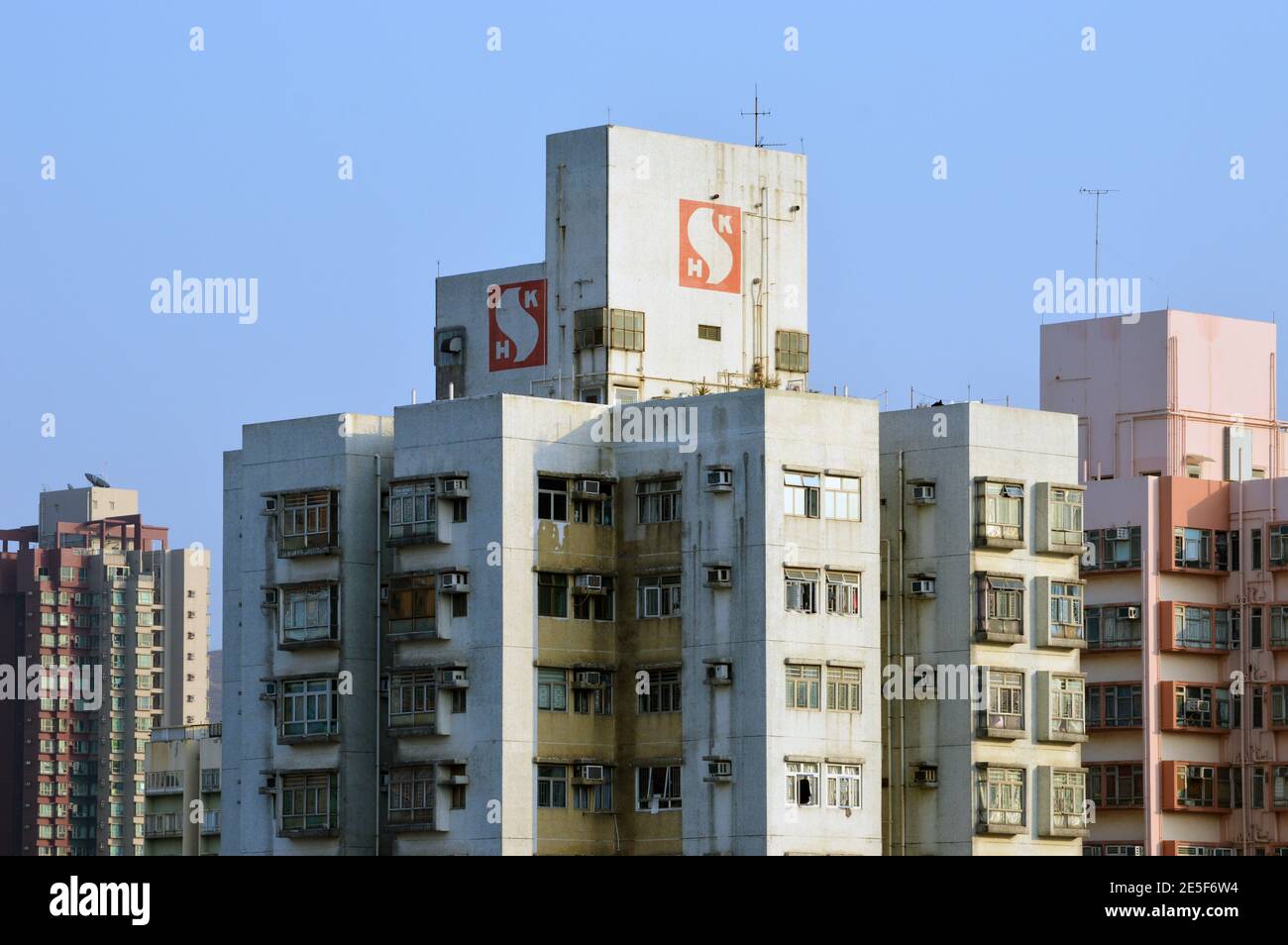 Sun Hung Kai Properties logo on Wai Fat Building, Yuen Long Stock Photo ...