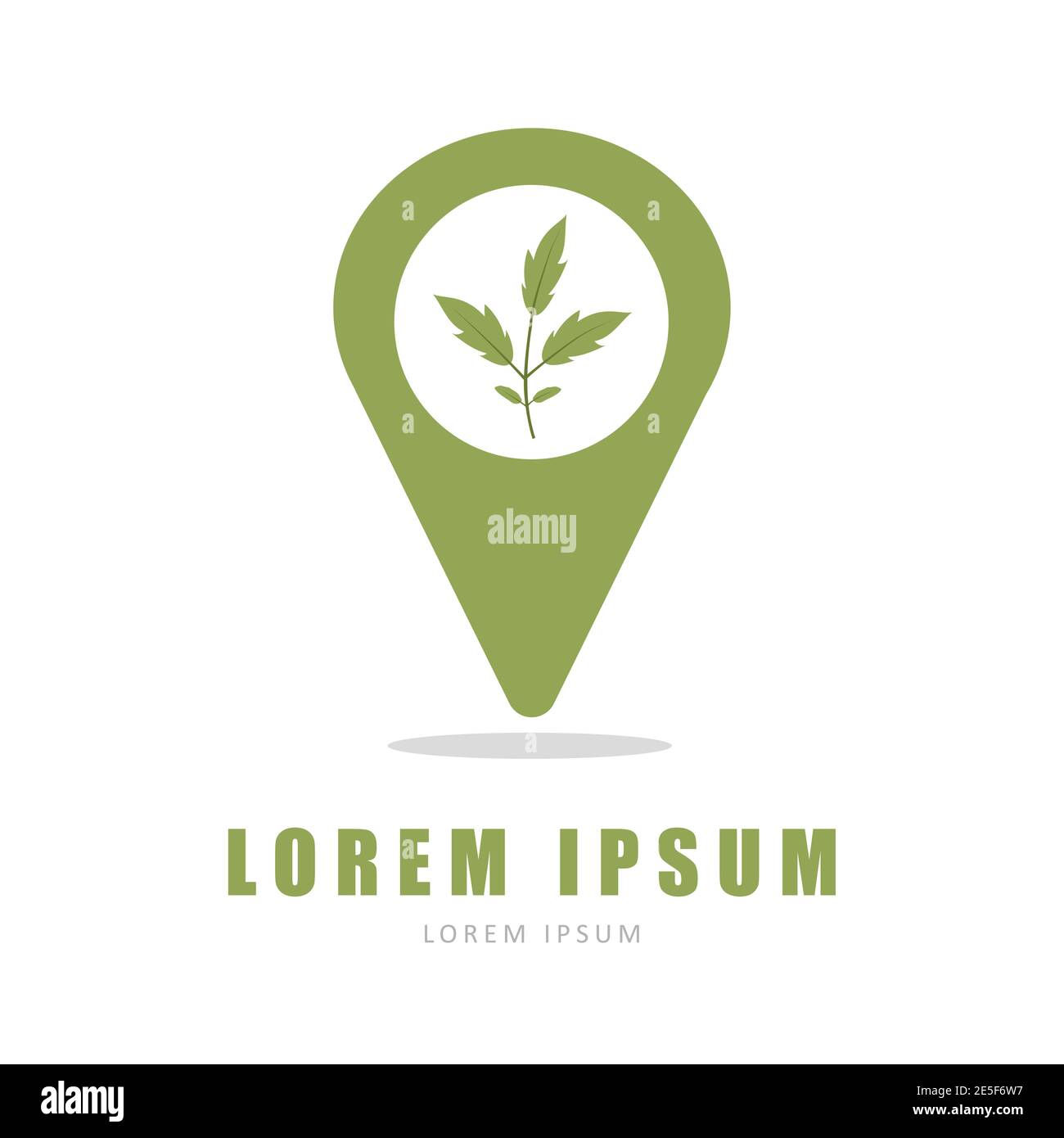 Seedling icon. Pin logo leaf and location plants. Vector illustration ...