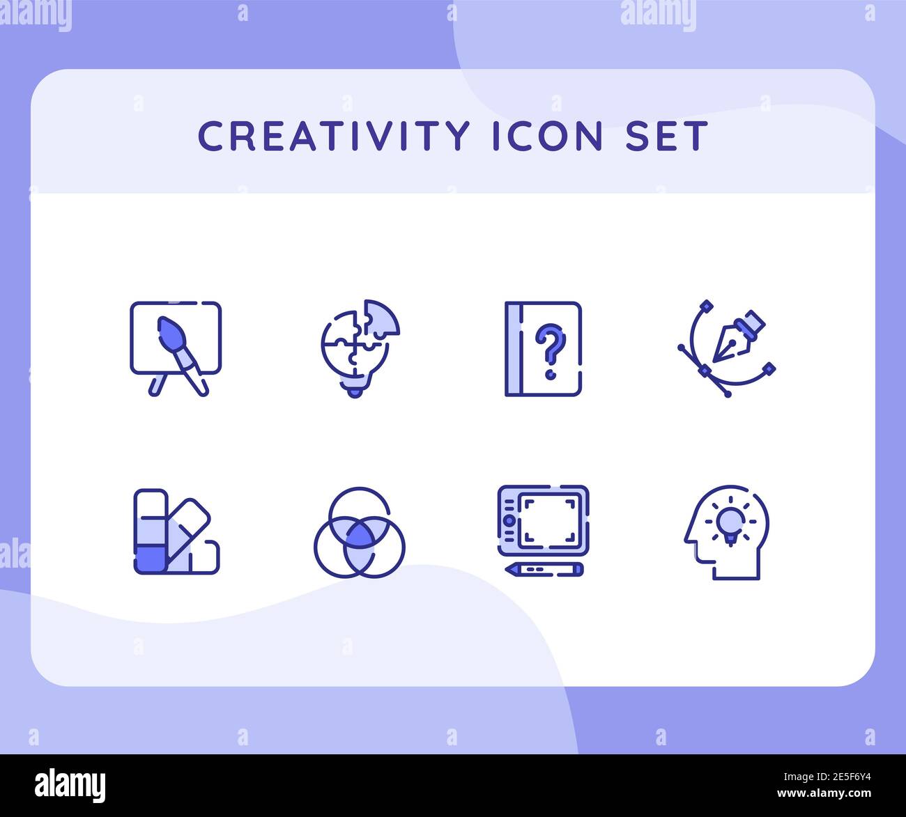 creativity icon icons set collection collections package painting bulb ...