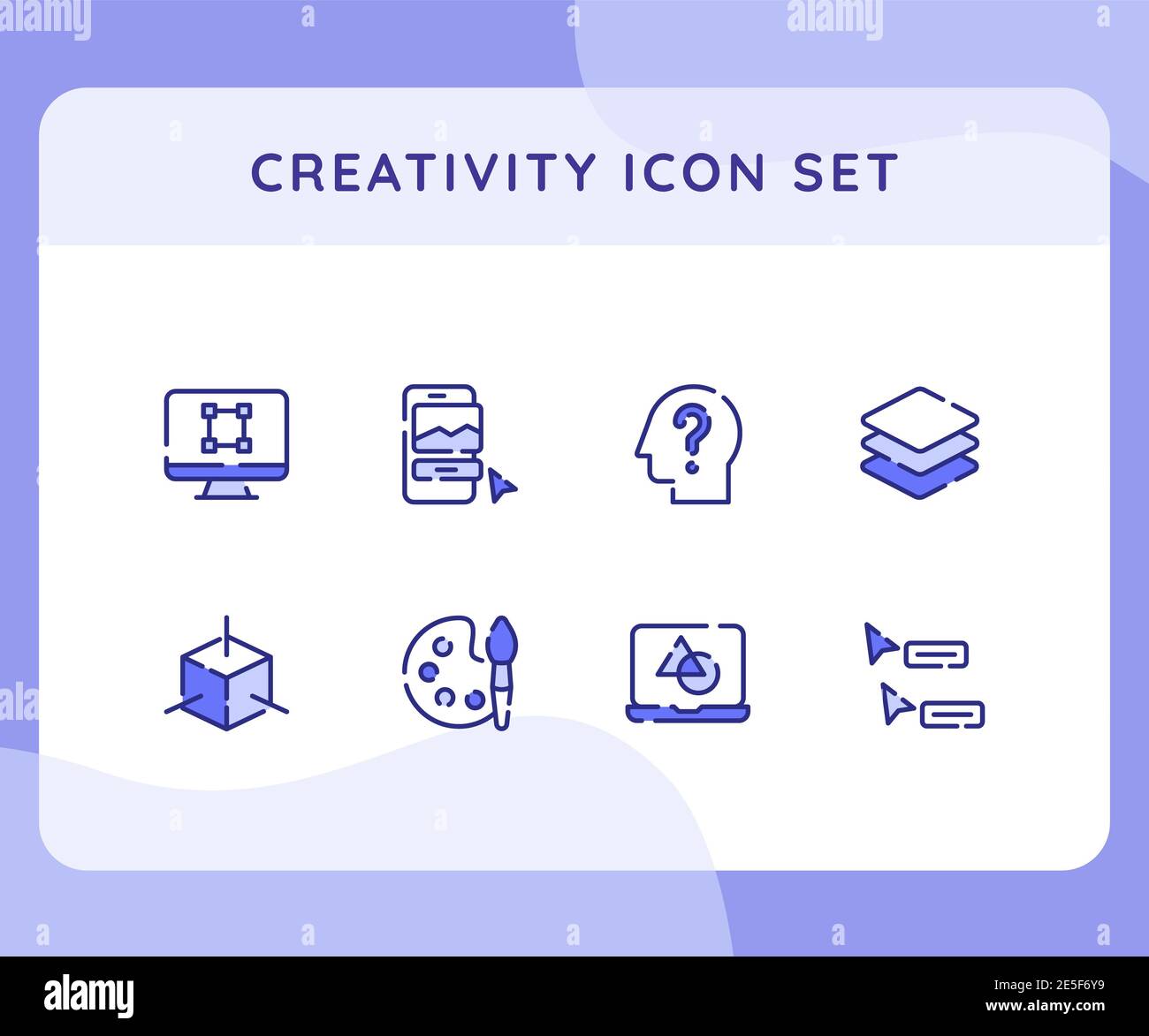 creativity icon icons set collection collections package rectangle ...