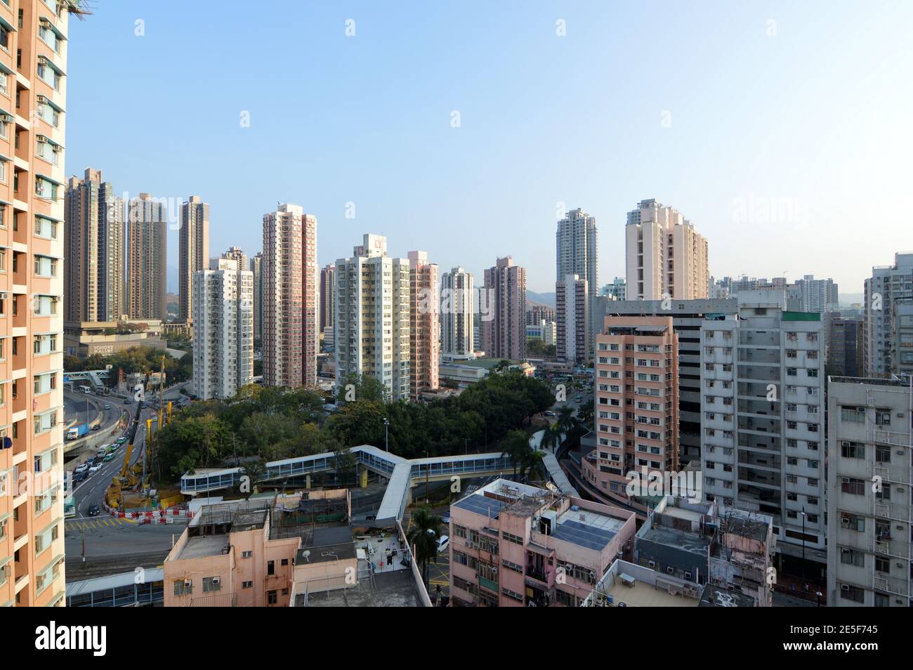 High-rise residential buildings in Yuen Long New Town, New Territories ...