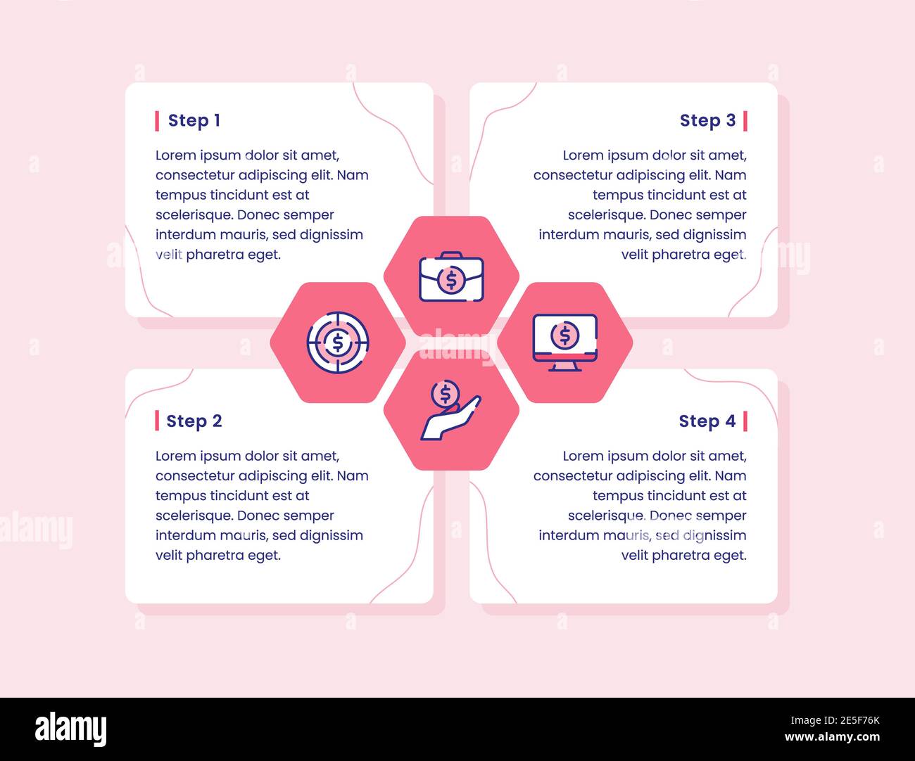 finance infographic diagram four step briefcase internet banking ...