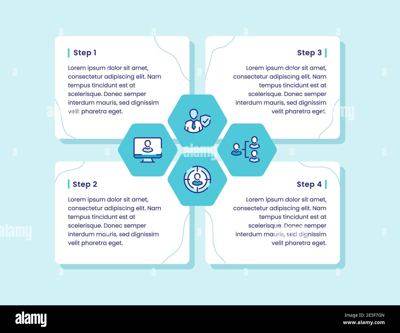 organization infographic diagram four step secure person structure ...