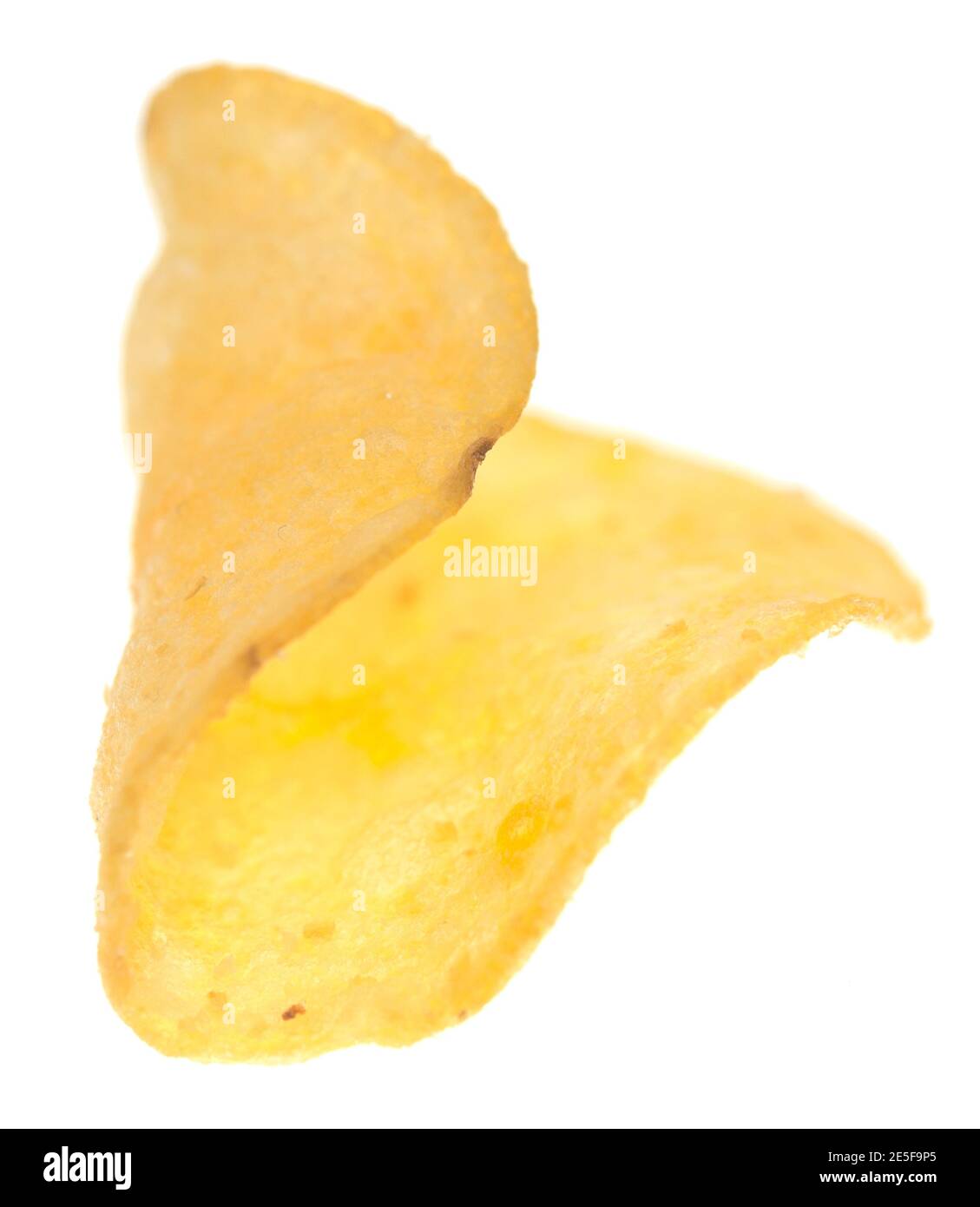 Single potato chip isolated on white background Stock Photo - Alamy
