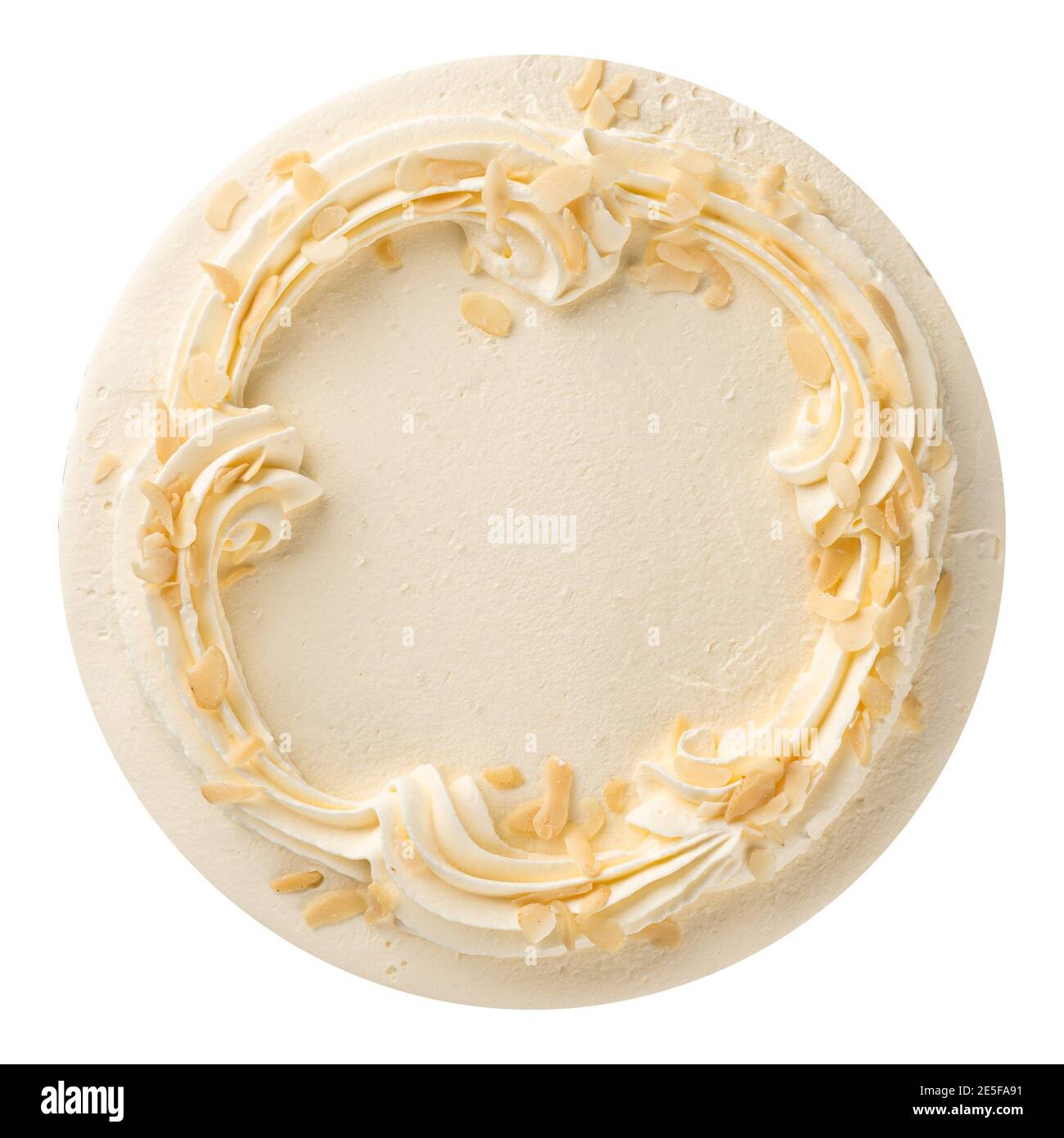 Sponge cake with butter cream isolated on white Stock Photo - Alamy