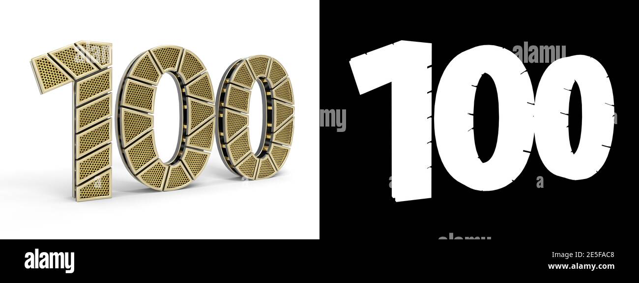 Gold number one hundred (number 100) cut into perforated gold segments ...