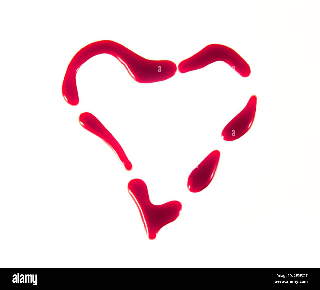 Heart made of blood on a white background. Valentine's Day concept ...