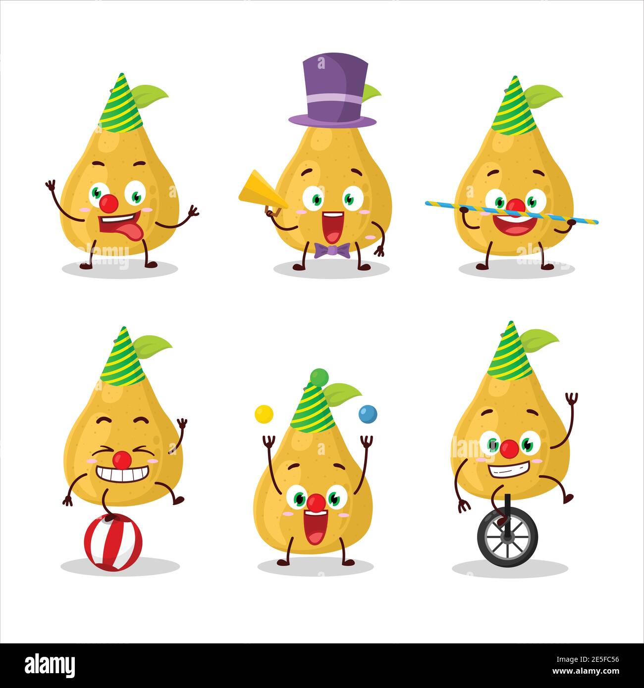 Cartoon character of pomelo with various circus shows. Vector ...
