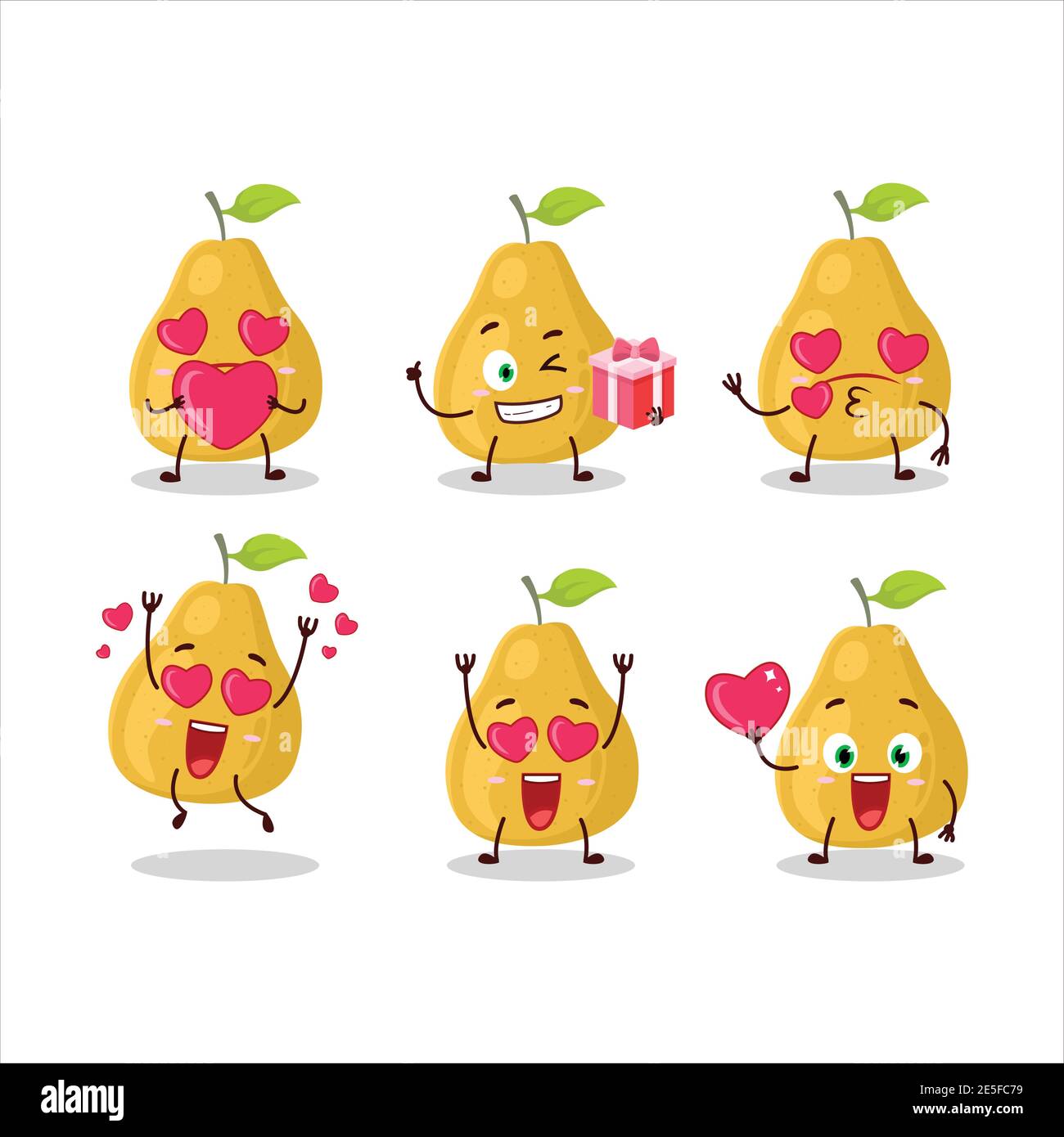 Pomelo cartoon character with love cute emoticon. Vector illustration ...