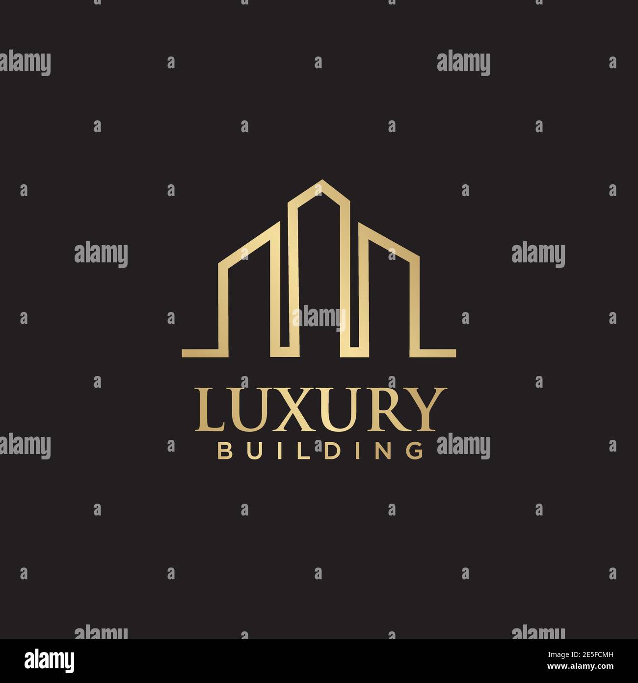 Luxury building logo design with gold color vector template Stock ...